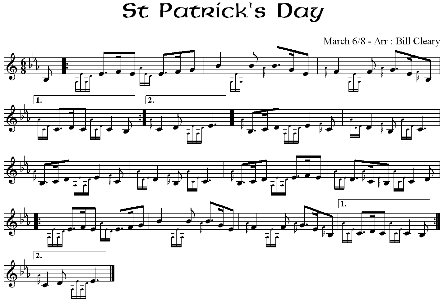 St Patrick’s Day : partition